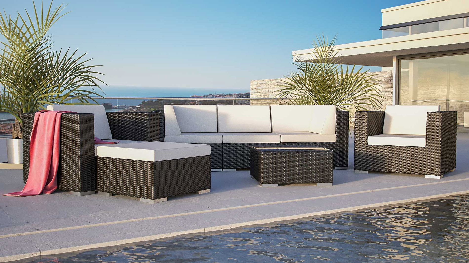 Sofa ogrodowa set Athena M · Aluminium i Technorattan · artelia24.pl